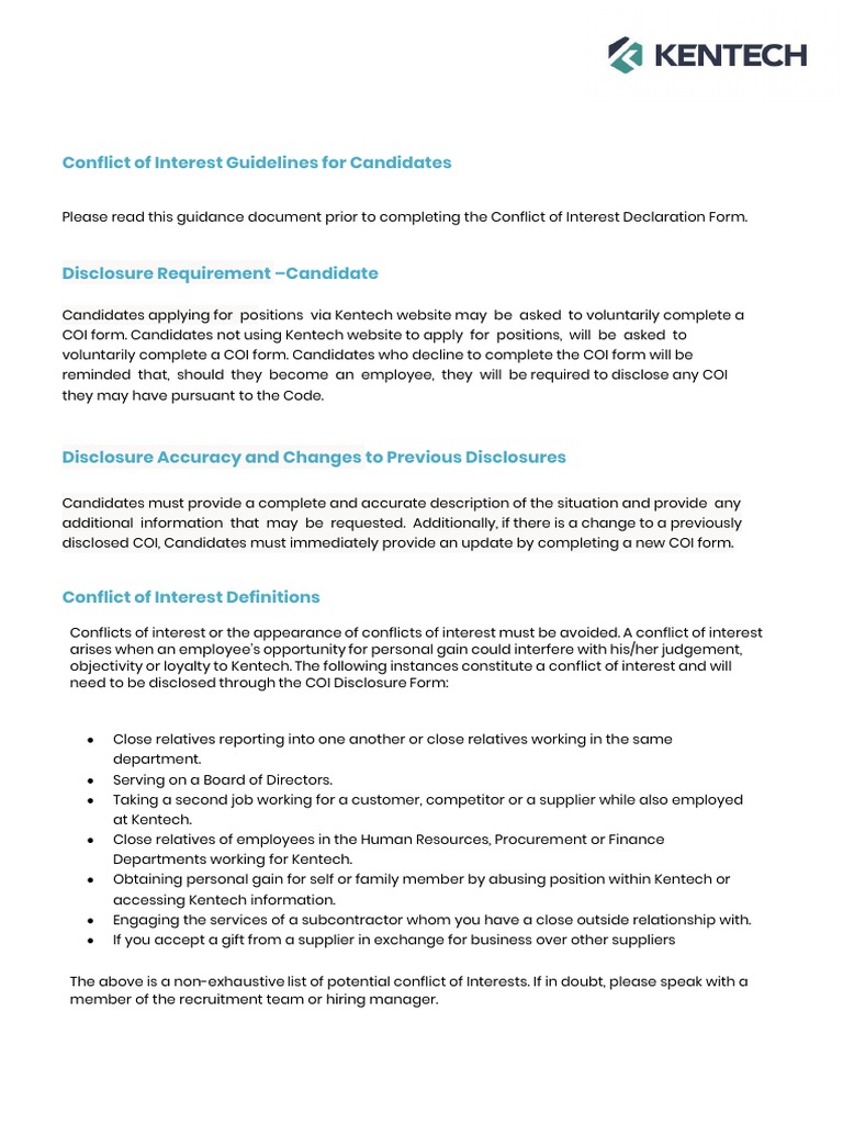 COI Definition Guideline | PDF