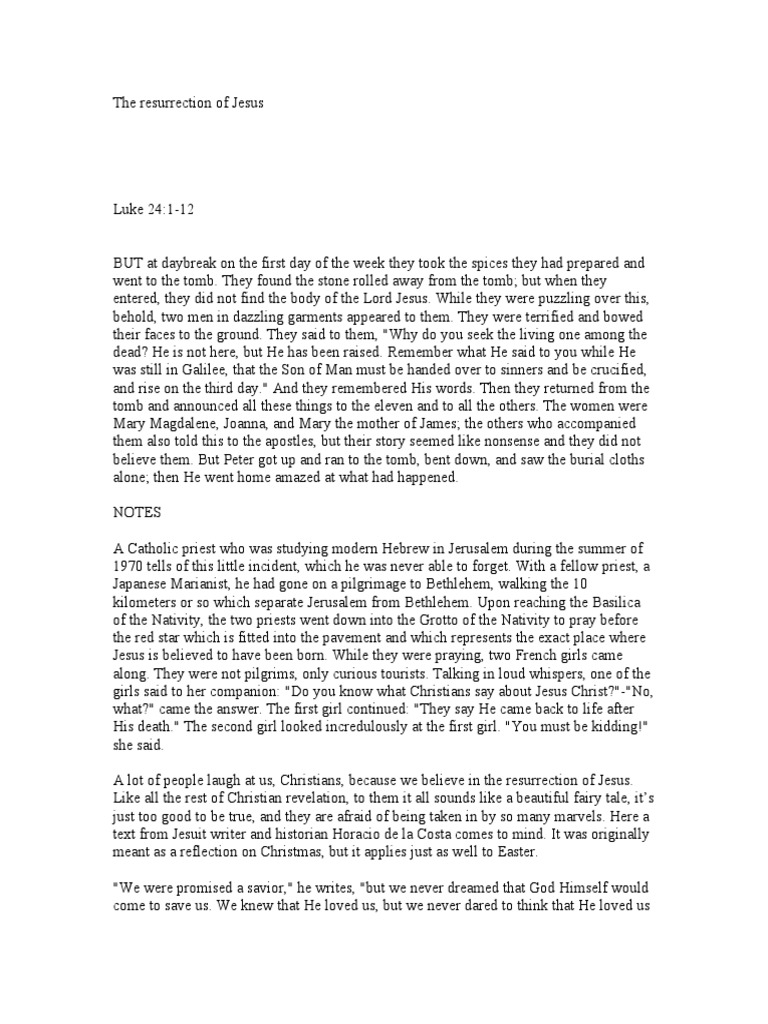 Life - The Resurrection of Jesus | PDF | Jesus | Resurrection Of Jesus