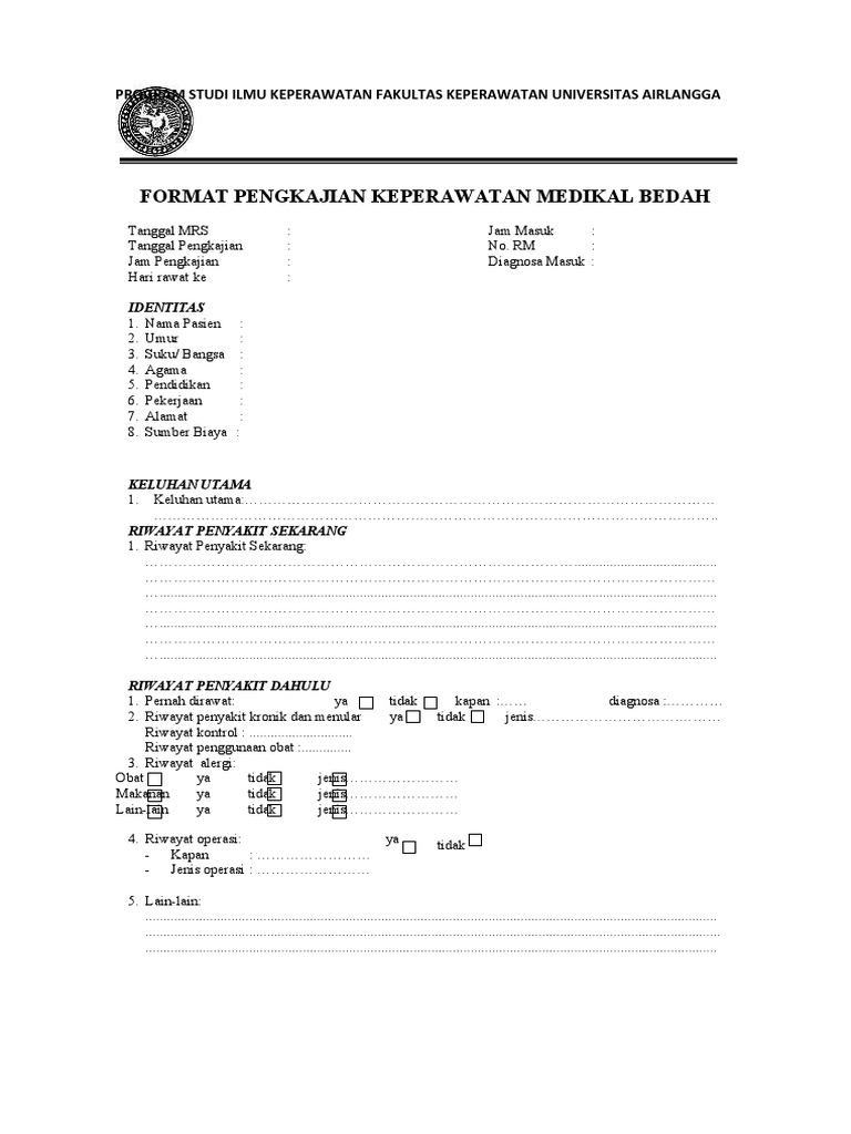 Format Pengkajian Keperawatan Medikal Bedah | PDF