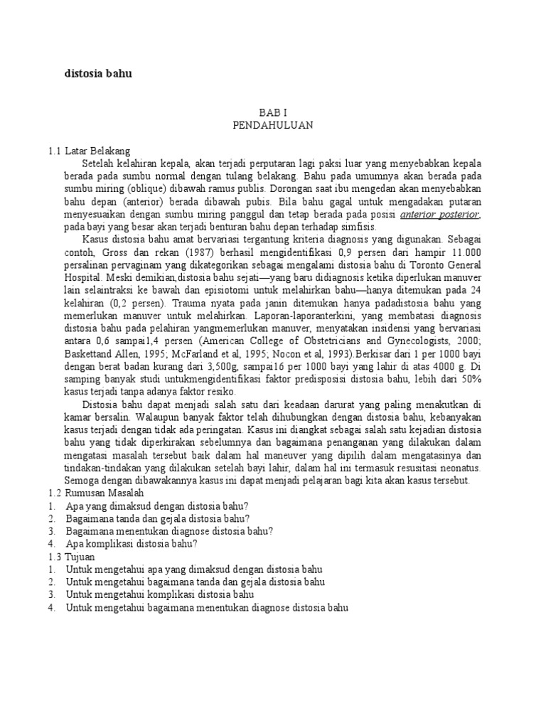 Distosia Bahu | PDF | Pengembangan Diri | Kesehatan Holistik