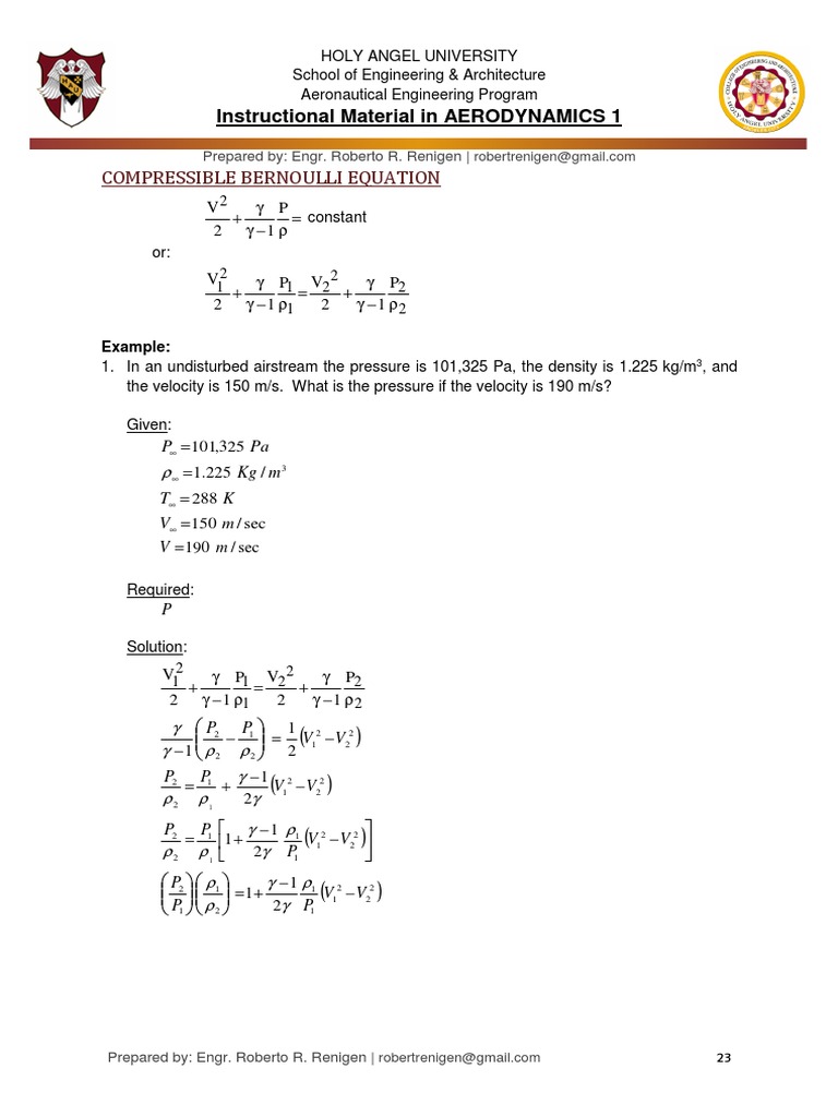 Basic Aerodynamic Principles - AERODYN1 Part 2 | PDF | Mach Number ...