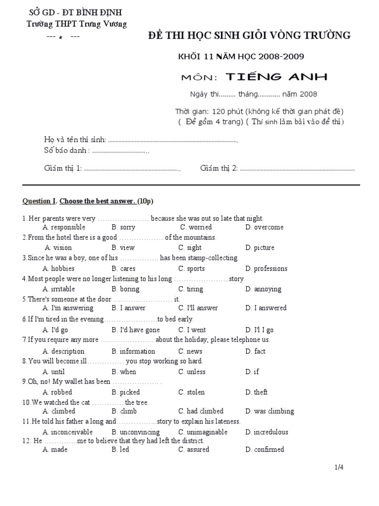 11th Grade English Proficiency Exam 2008 | PDF | Language Arts & Discipline