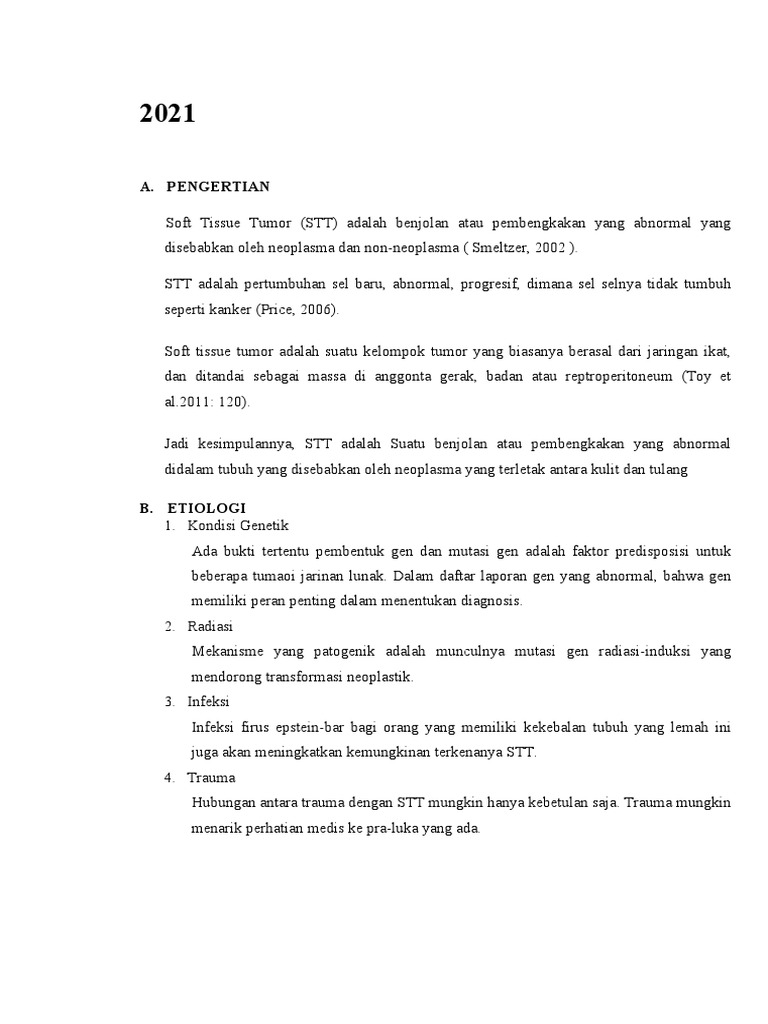 Laporan Pendahuluan Soft Tissue Tumor (STT) | PDF