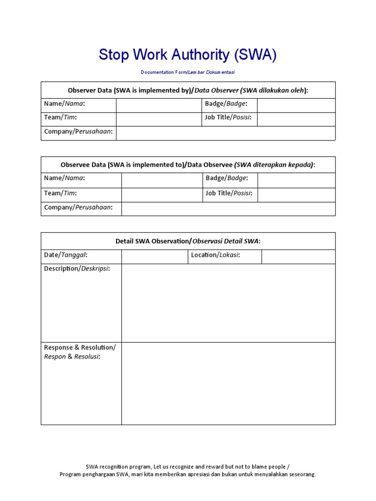 SWA Form | PDF