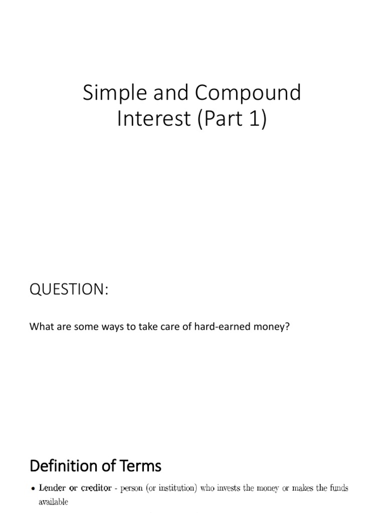 Simple and Compound Interest Part 1 | PDF | Finance & Money Management