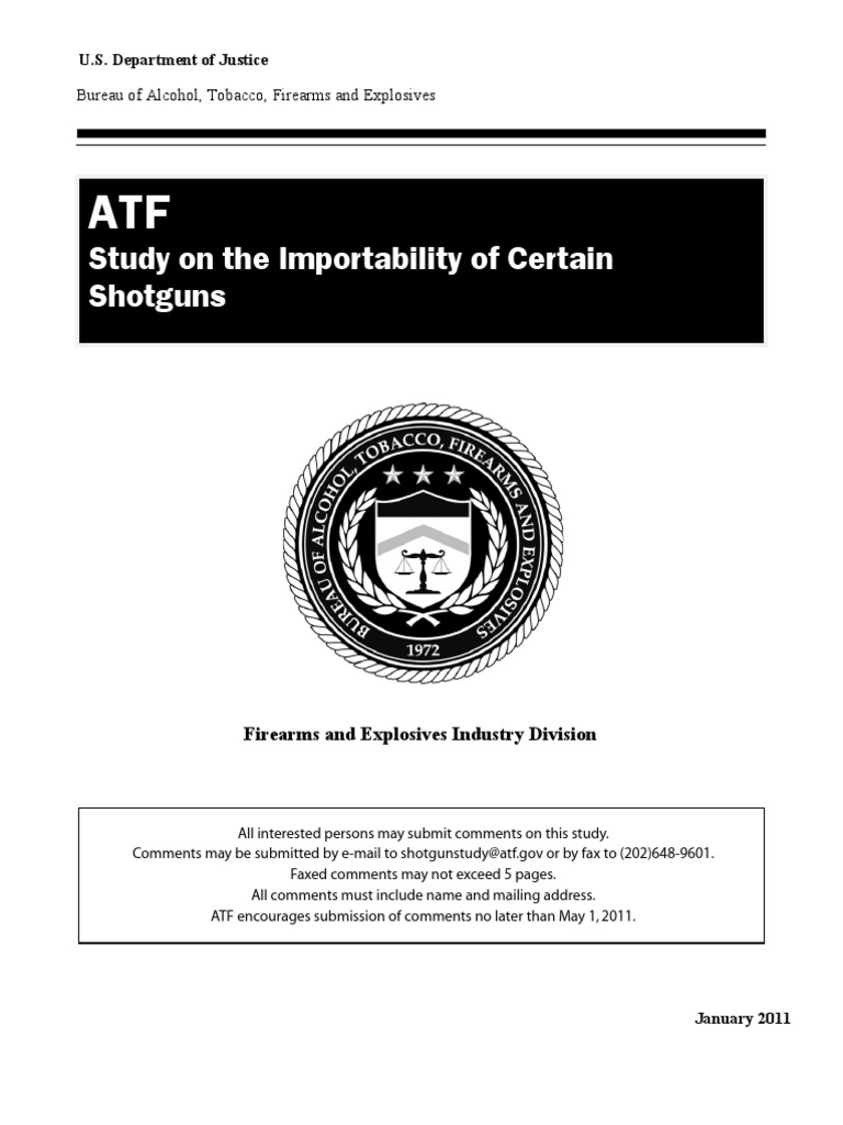 ATF Study On Importality of Certain Shotguns | PDF