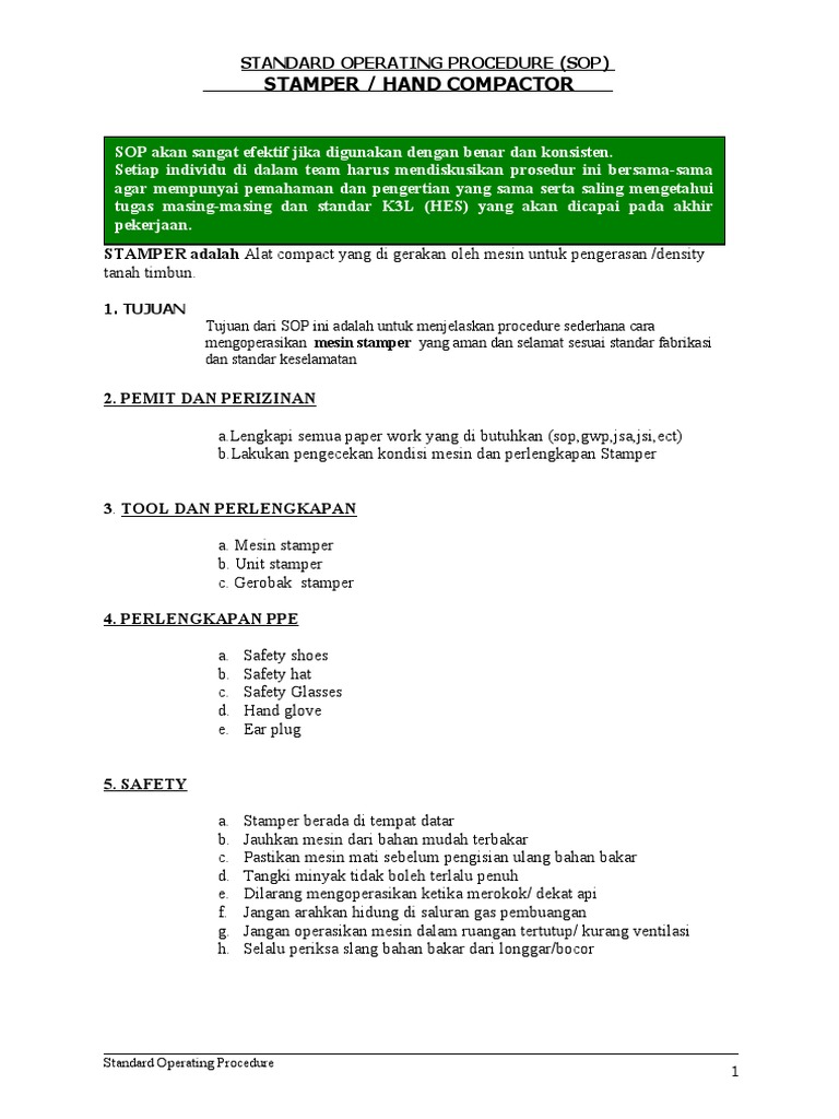 Sop Stamper Hand Compactor | PDF