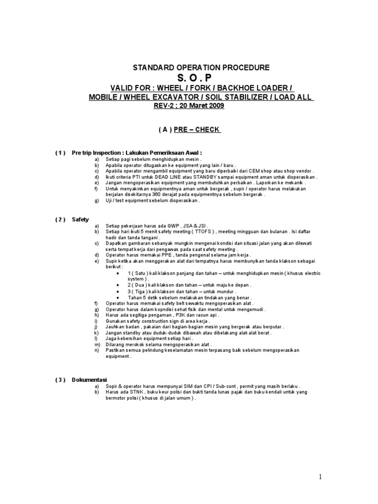 SOP Wheel - Fork - Backhoe Loader - Mobile - Wheel Excavator - Soil ...