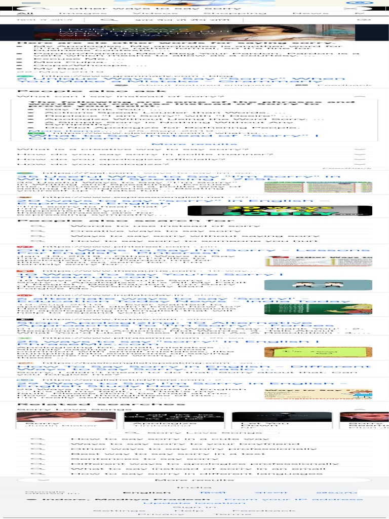 Other Ways To Say Sorry - Google Search | PDF
