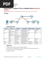 Packet Tracer - Configure Numbered Standard Ipv4 Acls: Addressing Table | PDF | Router ...