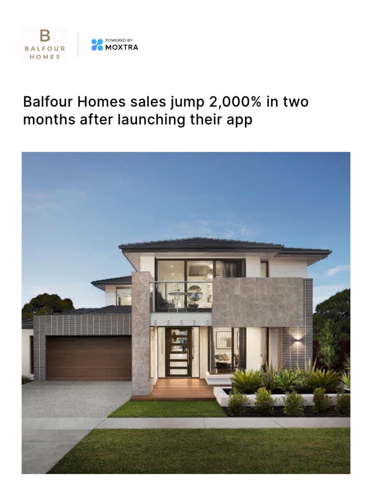 Balfour Homes Sales Jump 2,000% in Two Months After Launching Their App ...