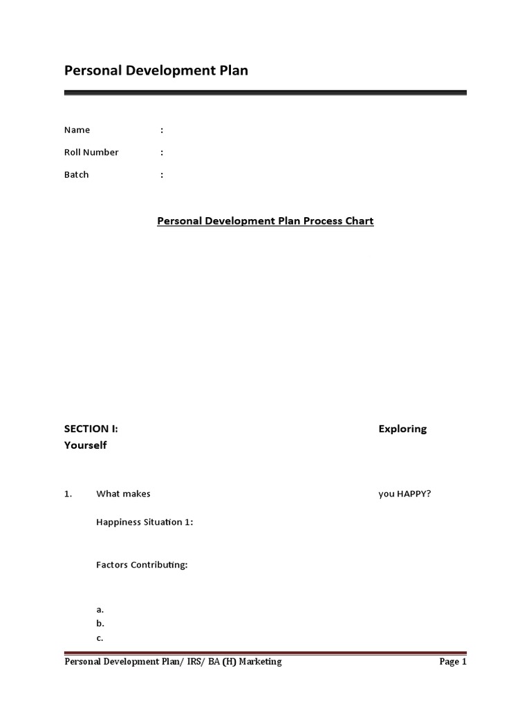 Personal Development Plan | PDF | Business | Goal