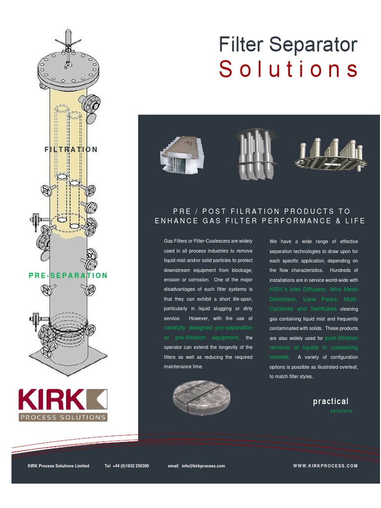 Pre-Separation Filter Solutions | PDF | Filtration | Industrial Processes