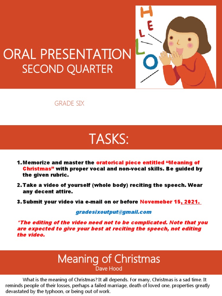Oral Presentation Grade 6 Download Free Pdf Christmas Christmas Eve
