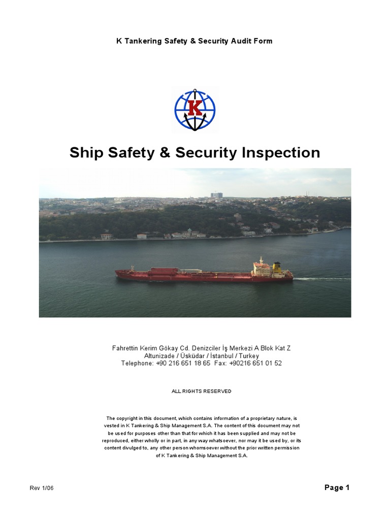 Ship Inspection Form | PDF | Water Transport | Oil Tanker
