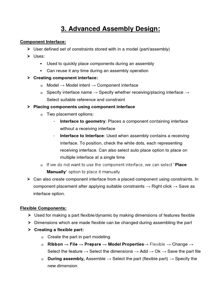 3.advanced Assembly Design-Creo Notes | PDF | Software Development ...