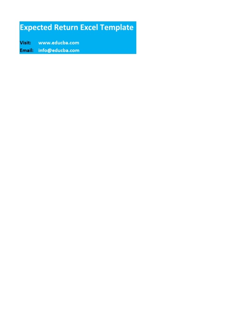Expected Return Formula Excel Template Pdf 9064