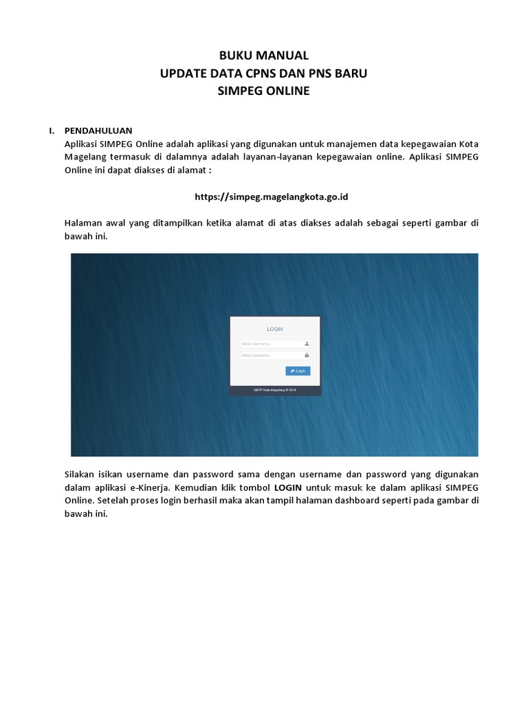 Buku Manual Simpeg | PDF