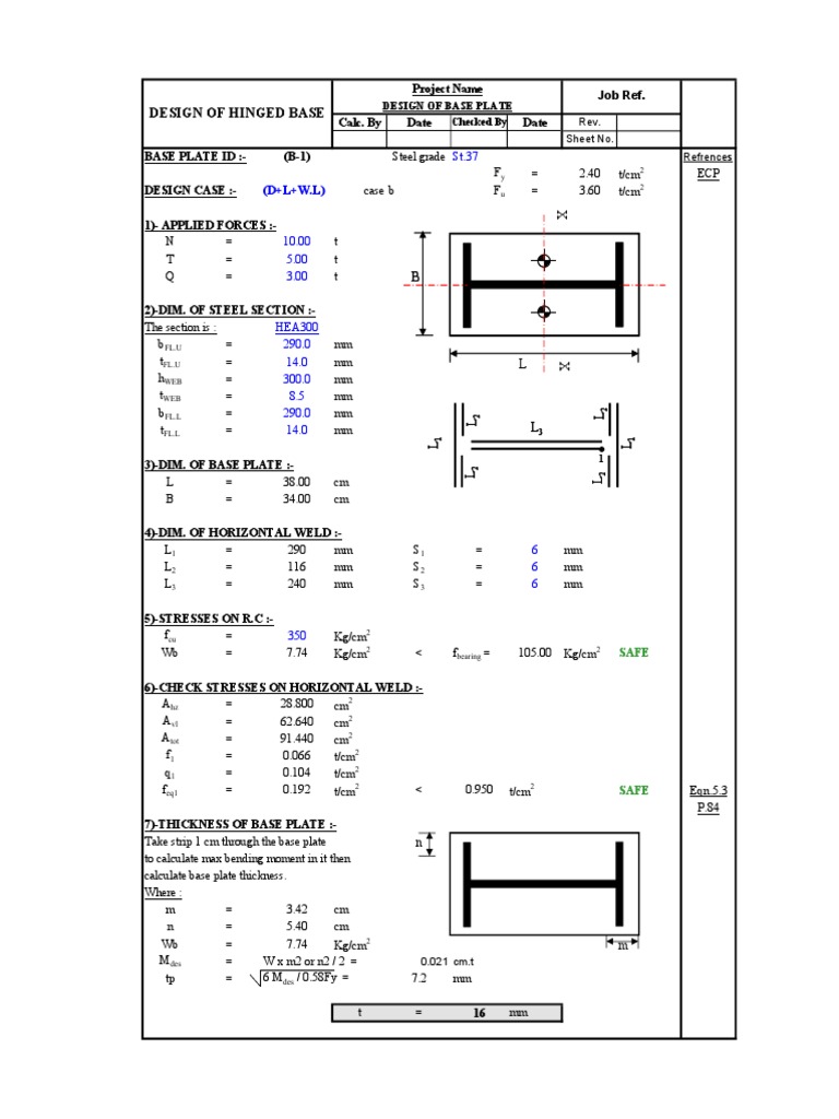 Hinged Base Plate | PDF | Mechanical Engineering