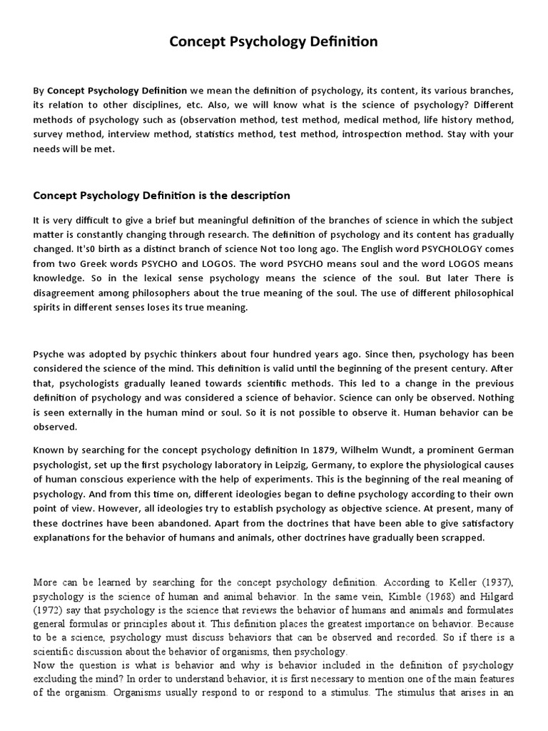 Definition and Scope of Psychology | PDF | Psychology | Science