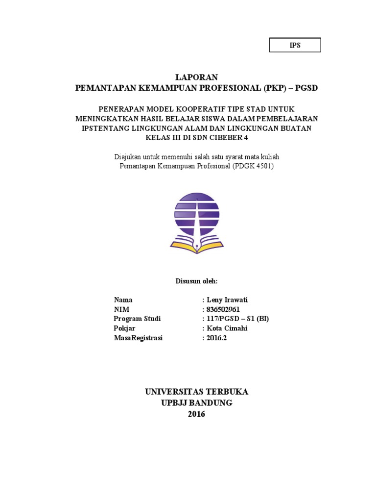 Contoh Cover Laporan PKP | PDF