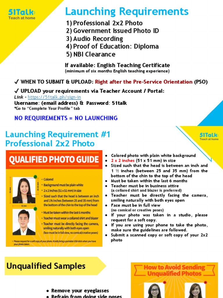 51talk LAUNCHING REQUIREMENTS | PDF | Identity Document | Receipt