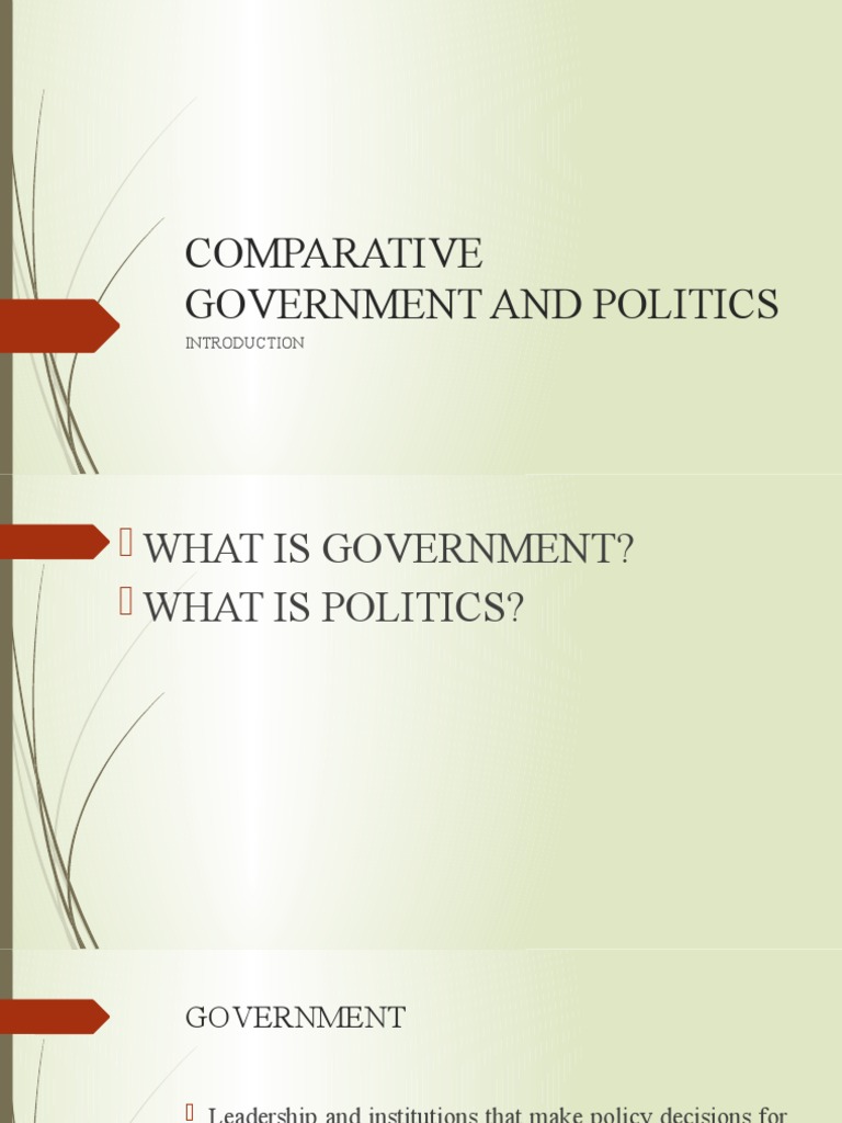 An Introduction to Comparative Government and Politics: Forms of ...