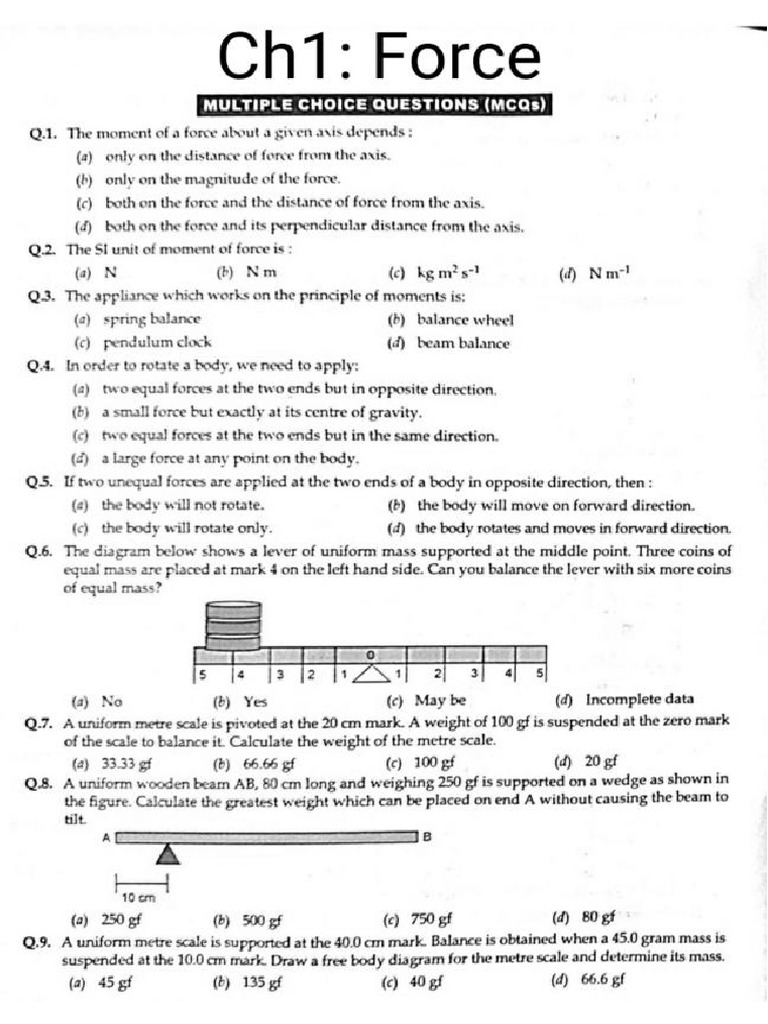 Phy X Ch1 Force | PDF