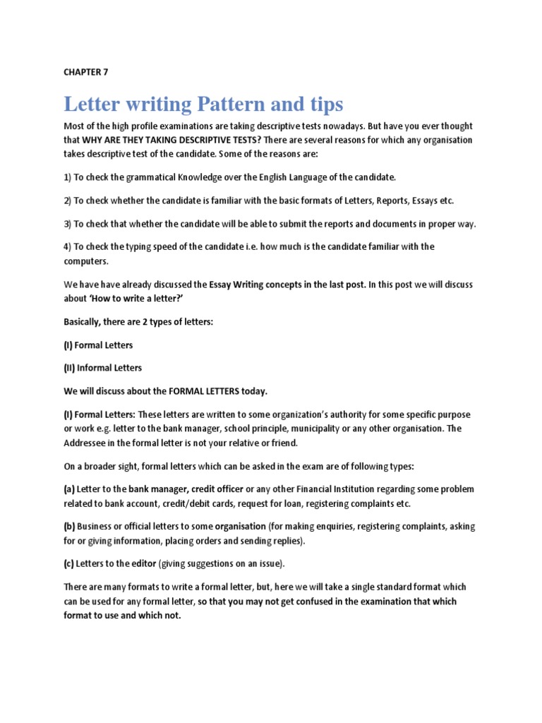 Letter Writing Tricks 1 | PDF | Test (Assessment) | Essays