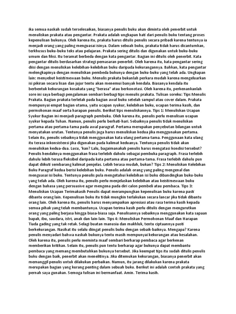 Tips Menulis Prakata Buku yang Efektif | PDF | Karier & Perkembangan