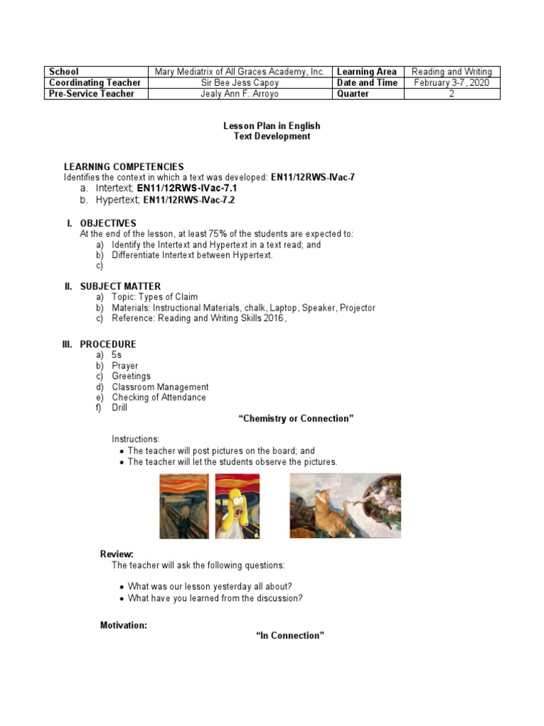 A. Intertext En11/12Rws-Ivac-7.1 B. Hypertext | PDF | Teachers ...