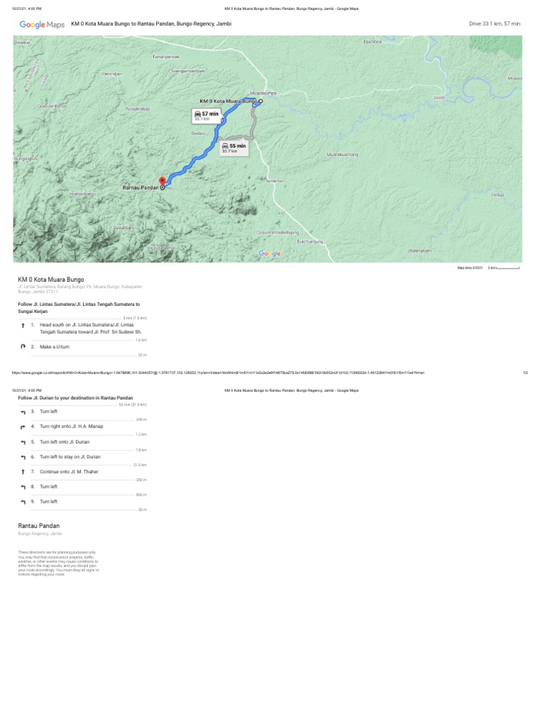KM 0 Kota Muara Bungo To Rantau Pandan, Bungo Regency, Jambi - Google ...