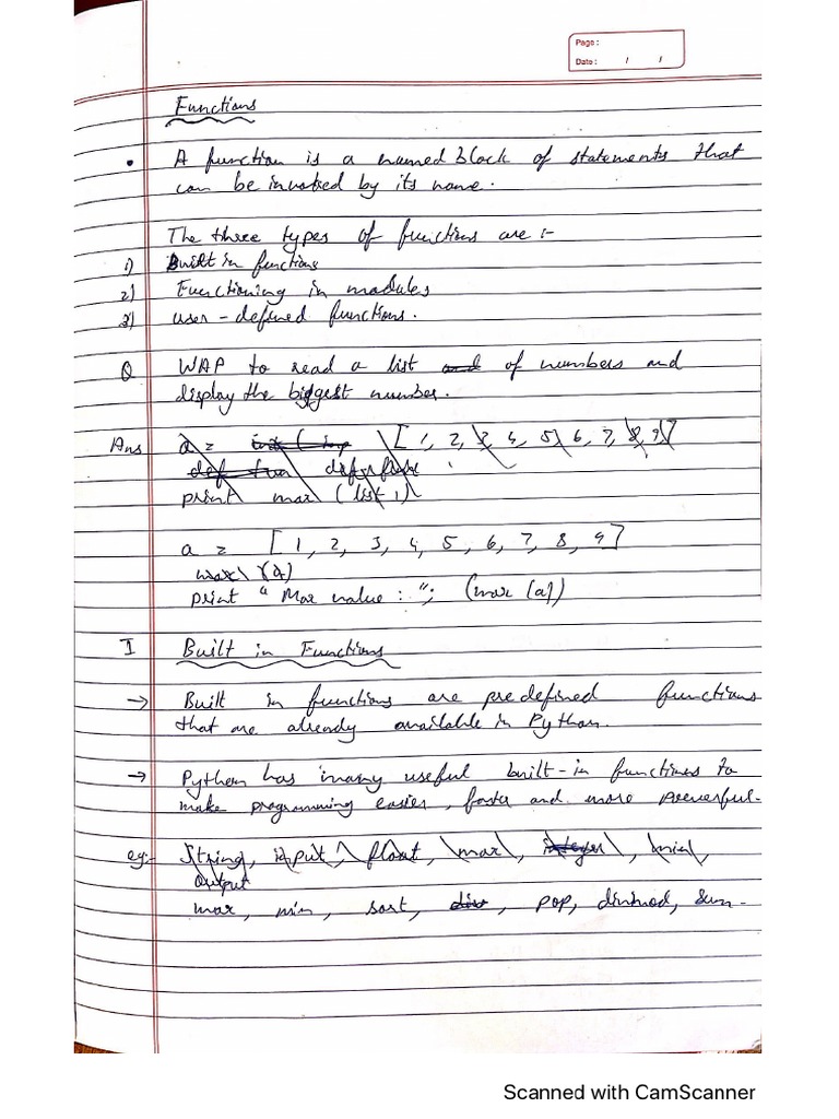 Functions Notes | PDF