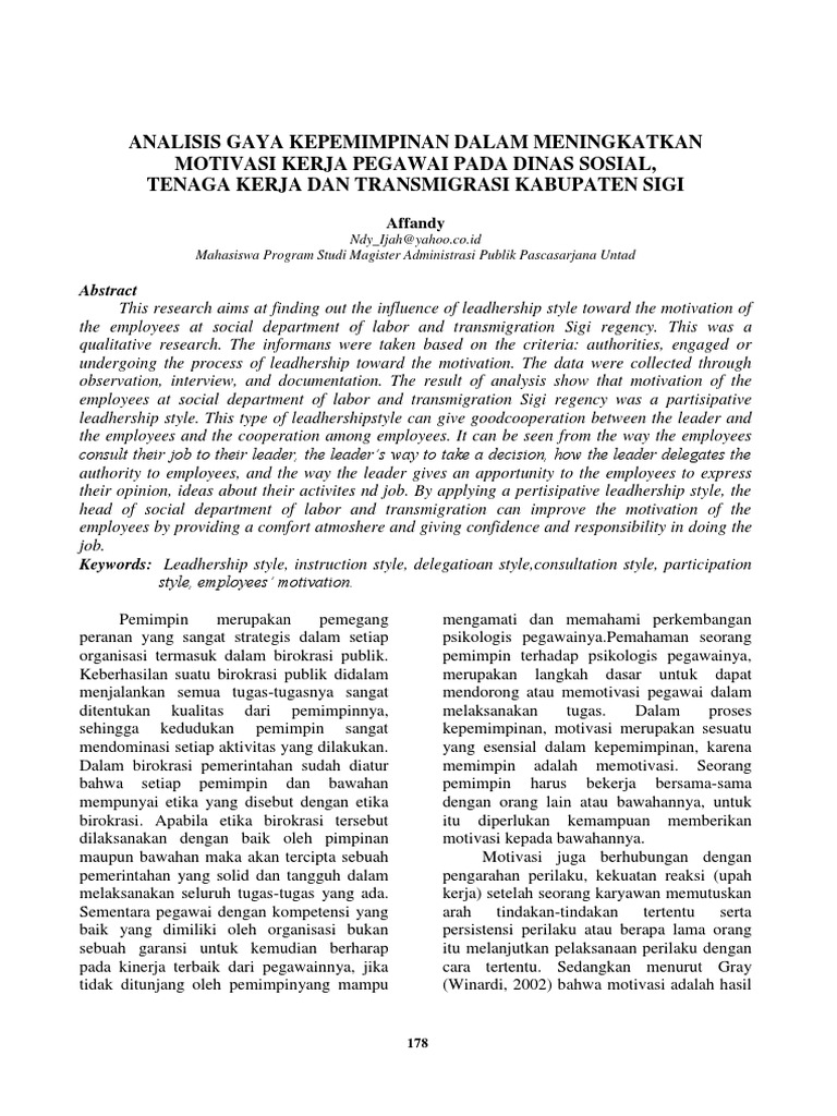 ID Analisis Gaya Kepemimpinan Dalam Meningk | PDF