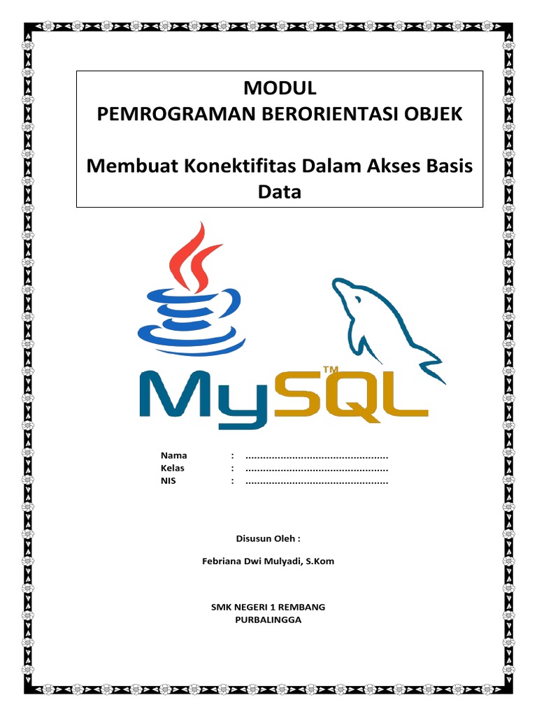 E-Modul Menghubungkan Java Dengan Database Mysql | PDF
