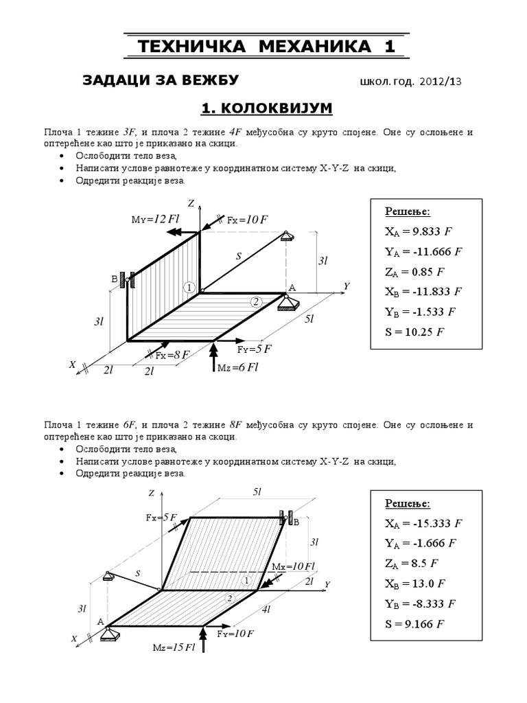 Tehnicka Mehanika 1 - Statika | PDF