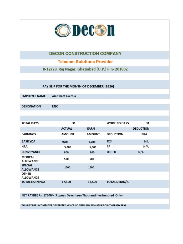 Decon Construction Company: Telecom Solutions Provider | PDF