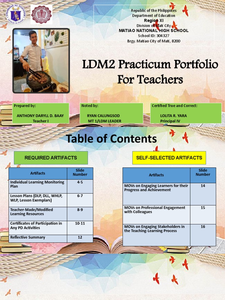 LDM2 Practicum Portfolio For Teachers: Region XI Matiao National High ...