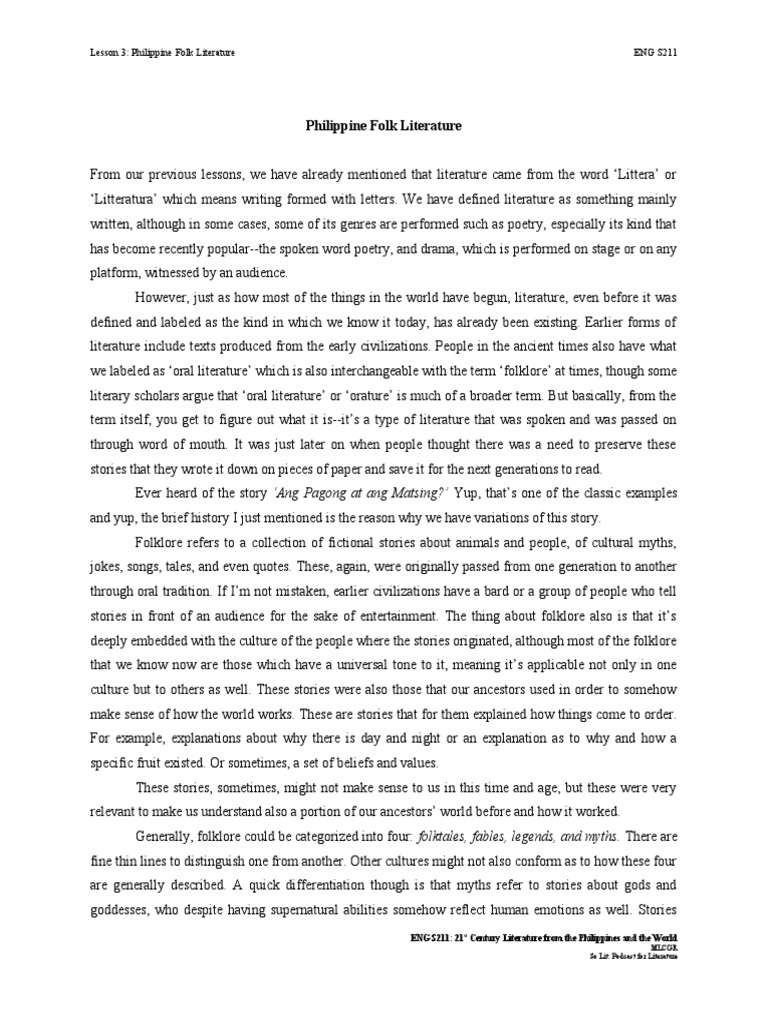 (P) Pre-Spanish Literature of The Philippines | PDF | Folklore | Legends