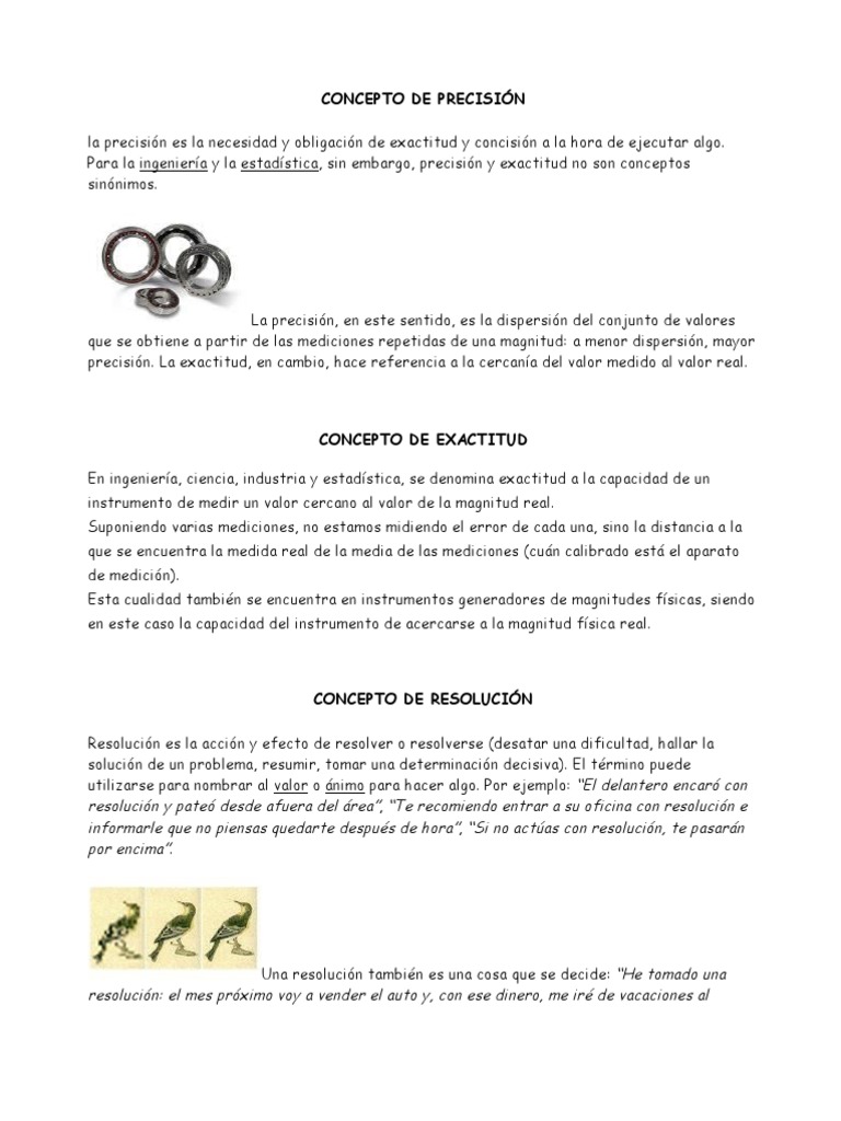 CONCEPTO DE PRECISIÓN, Sensibilidad, Exactitud... | PDF | Exactitud y ...