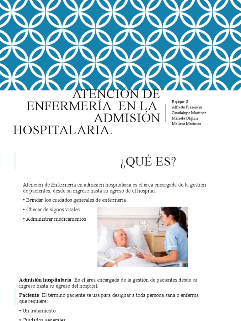 Atención de Enfermería en Admisión Hospitalaria | PDF | Hospital ...