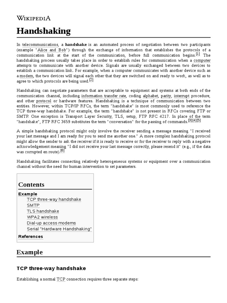Handshaking: TCP Three-Way Handshake | PDF | Transmission Control ...
