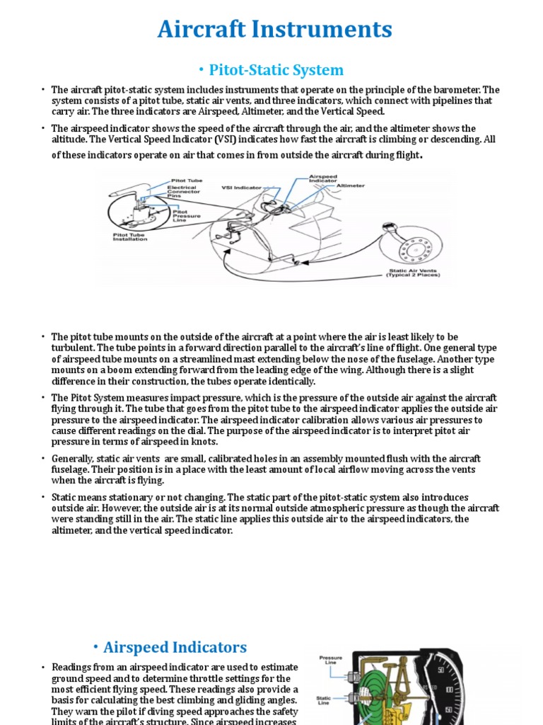 Aircraft Instrument System | PDF | Airspeed | Mechanical Engineering