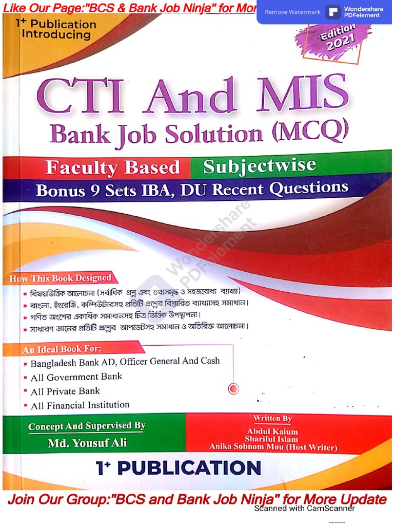 Cti and Mis Bank Job Solution - Bcs and Bank Job Ninja | PDF