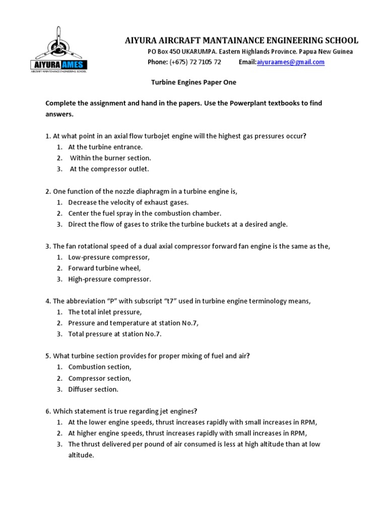 Gas Turbine - Paper 1 | PDF | Jet Engine | Turbine