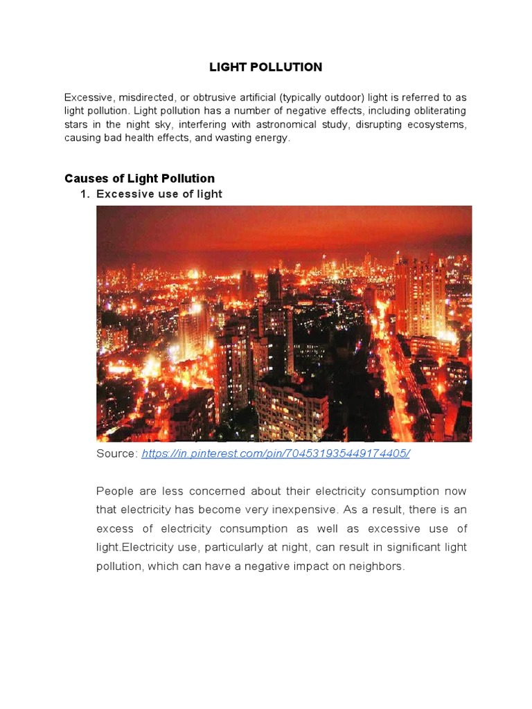 Light Pollution: 1. Excessive Use of Light | PDF | Lighting | Pollution