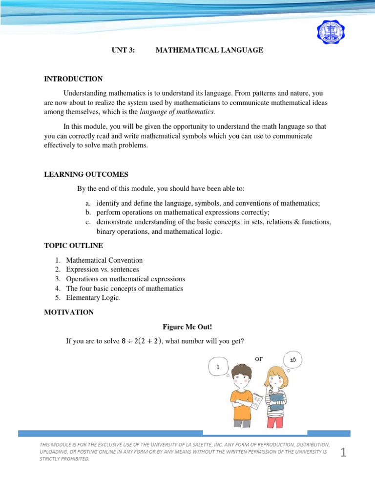 Module 3 Lesson 1 | PDF | Mathematics | Symbols