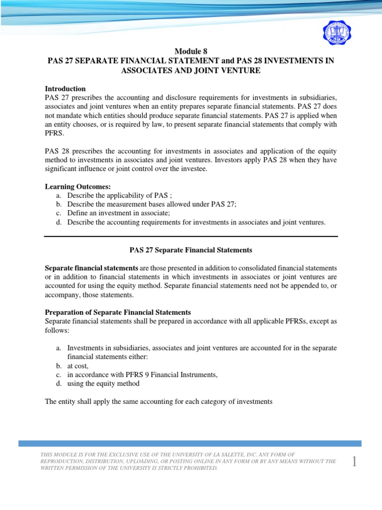 Accounting Standards for Investments in Subsidiaries, Associates, and ...