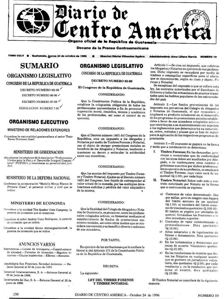 Ley Del Timbre Forense y Timbre Notarial | PDF