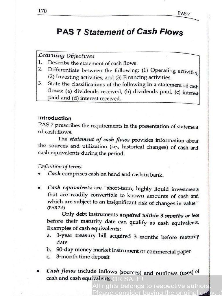 PAS 7 Statement of Cash Flows | PDF